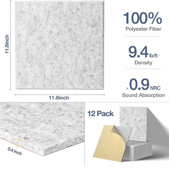 Other | Lebenforce Selfadhesive Acoustic Panels Tiles 12 Pack | Poshmark